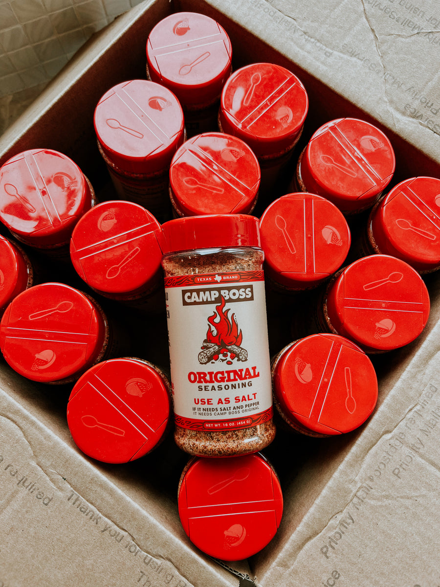 Camp Boss Seasoning Case of 16 | Bulk Wholesale Texas BBQ Seasoning